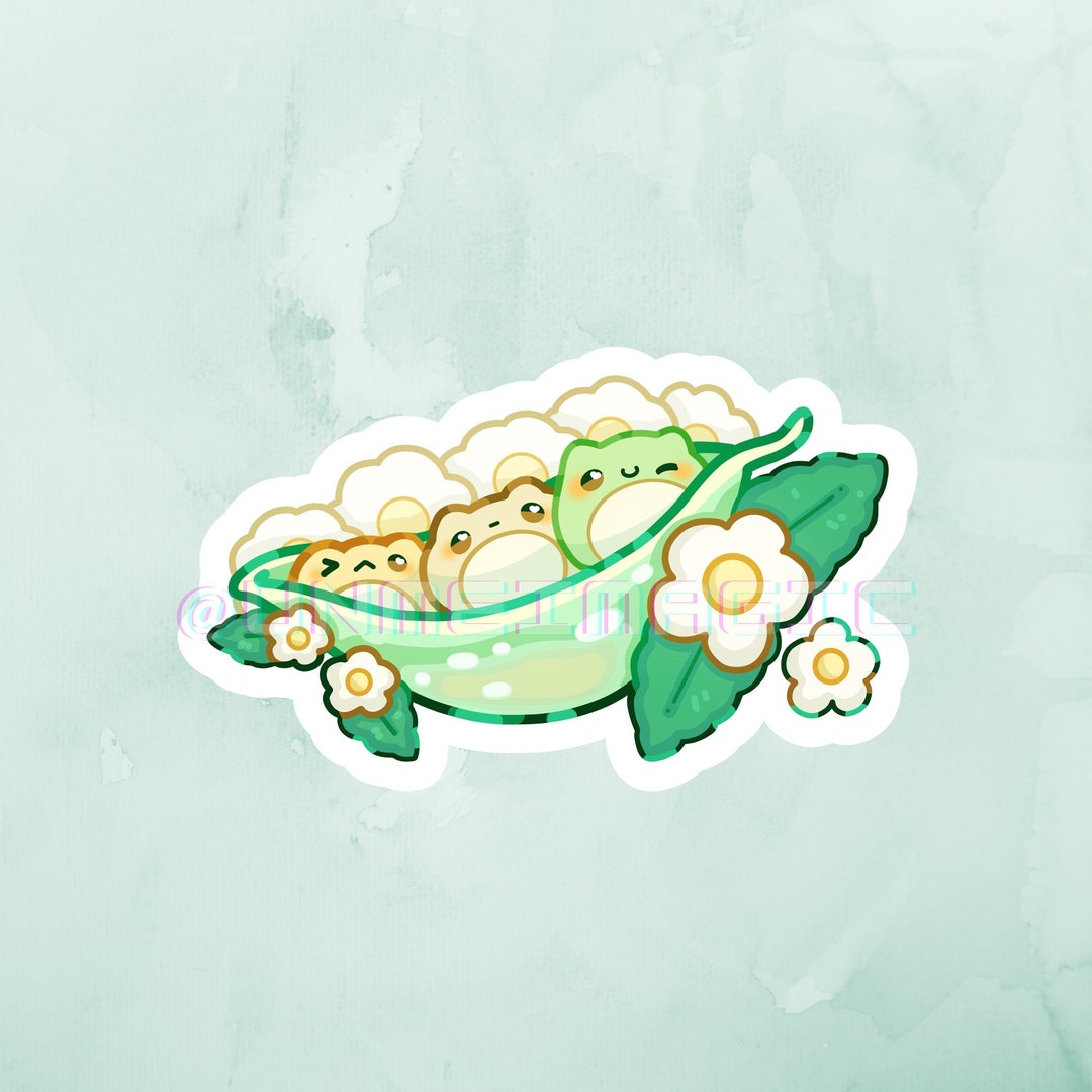 Chibi Frogs on Leaf Sticker | Kawaii Cute Animals | Frog Stickers ...