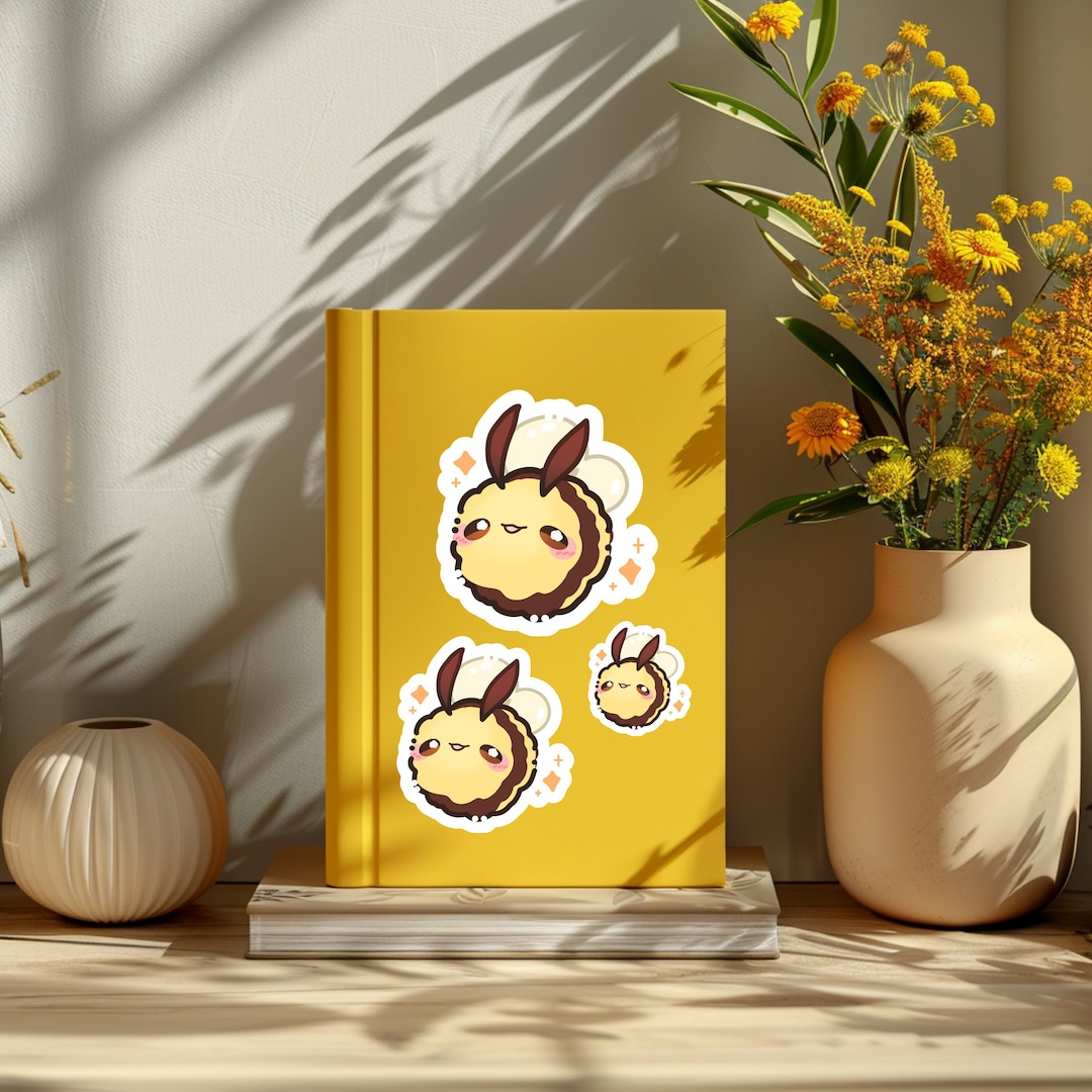 Cute Fluffy Bee Sticker Kawaii Cute Chibis Kiss Cut Stickers Chibi ...