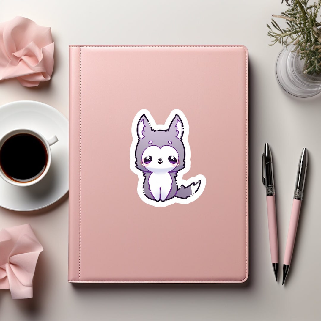 Chibi Wolf Sticker Kawaii Chibi Animal Stickers Cute Chibi Kiss Cut ...