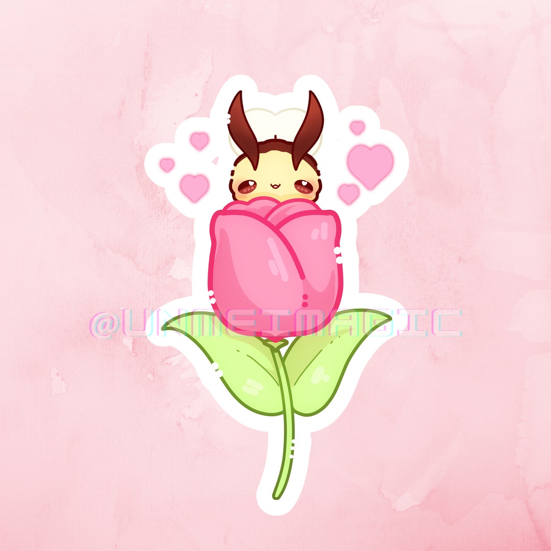 Pink Tulip Bee Chibi Sticker | Kawaii Cute Chibis | Kiss Cut Stickers ...