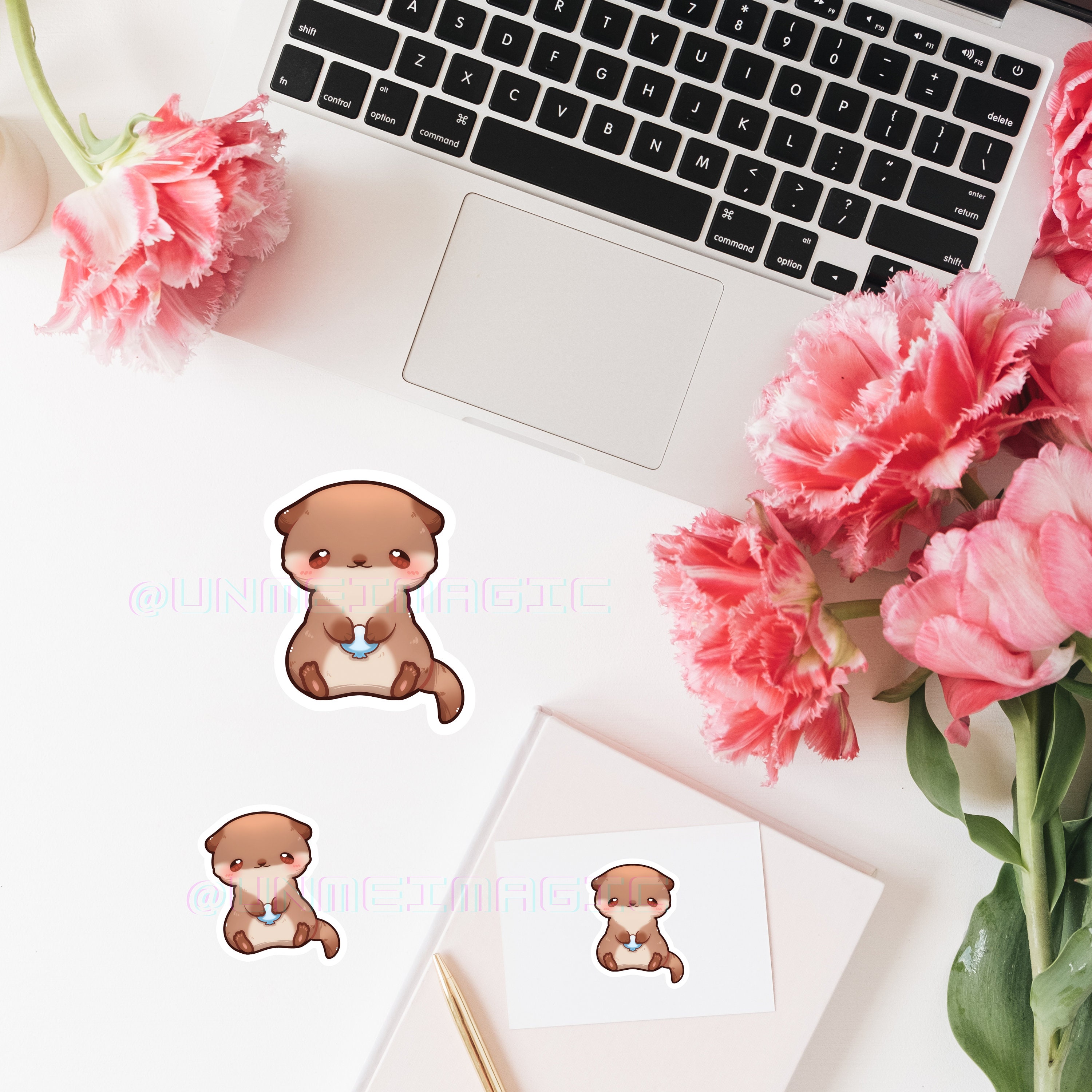Chibi Kawaii Otter Sticker | Animal Stickers | Kawaii Cute Chibi | Kiss ...
