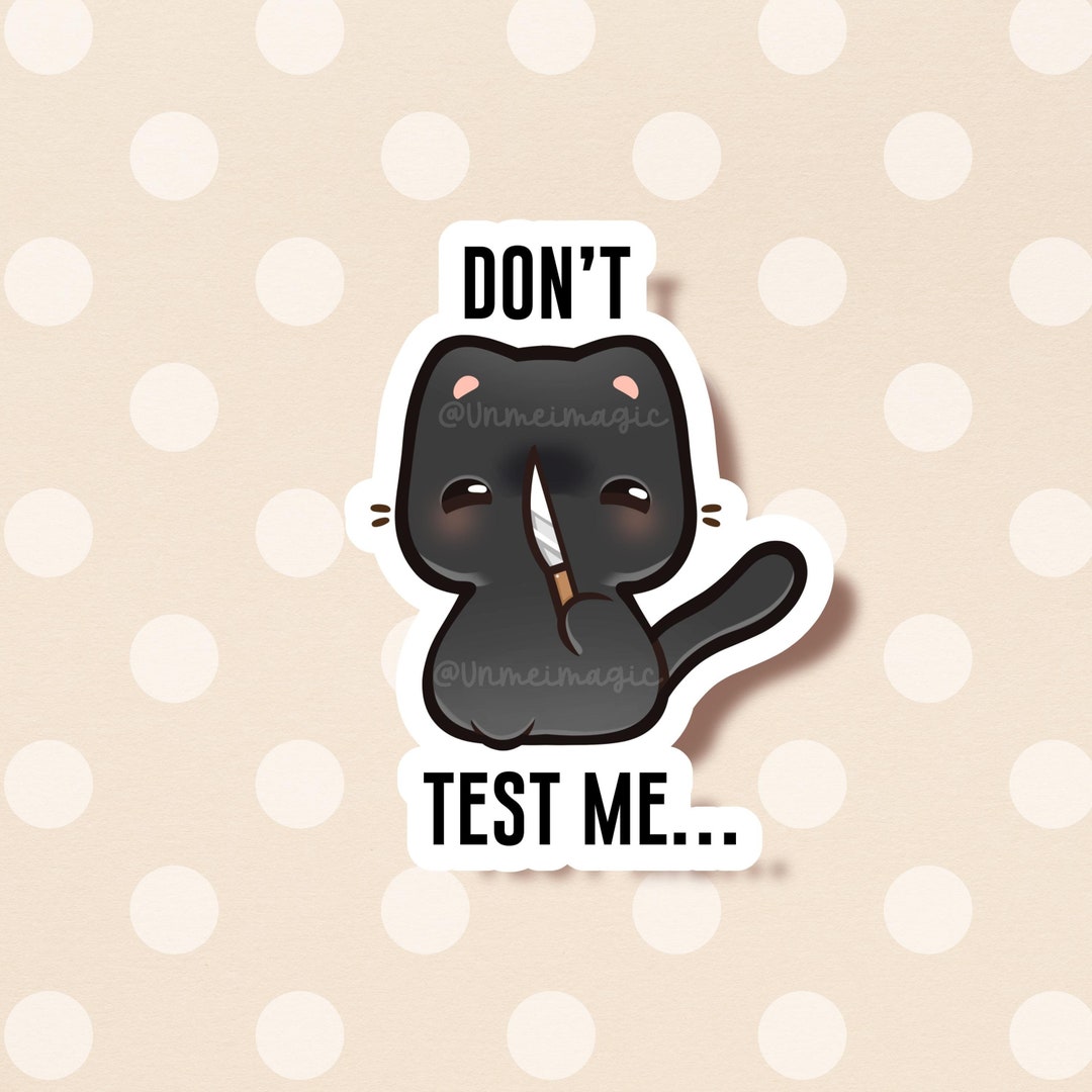Cute Funny Angry Kitty Cat Sticker | Kawaii Chibi Stickers | Kiss Cut ...