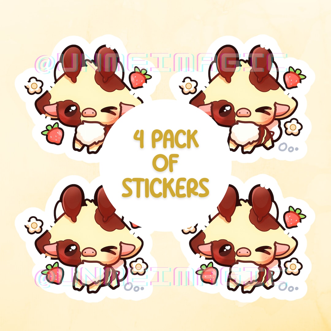 Chibi Bee Cow Sticker Sheet Pack | Chibi Kawaii Animals | Cute Chibi ...