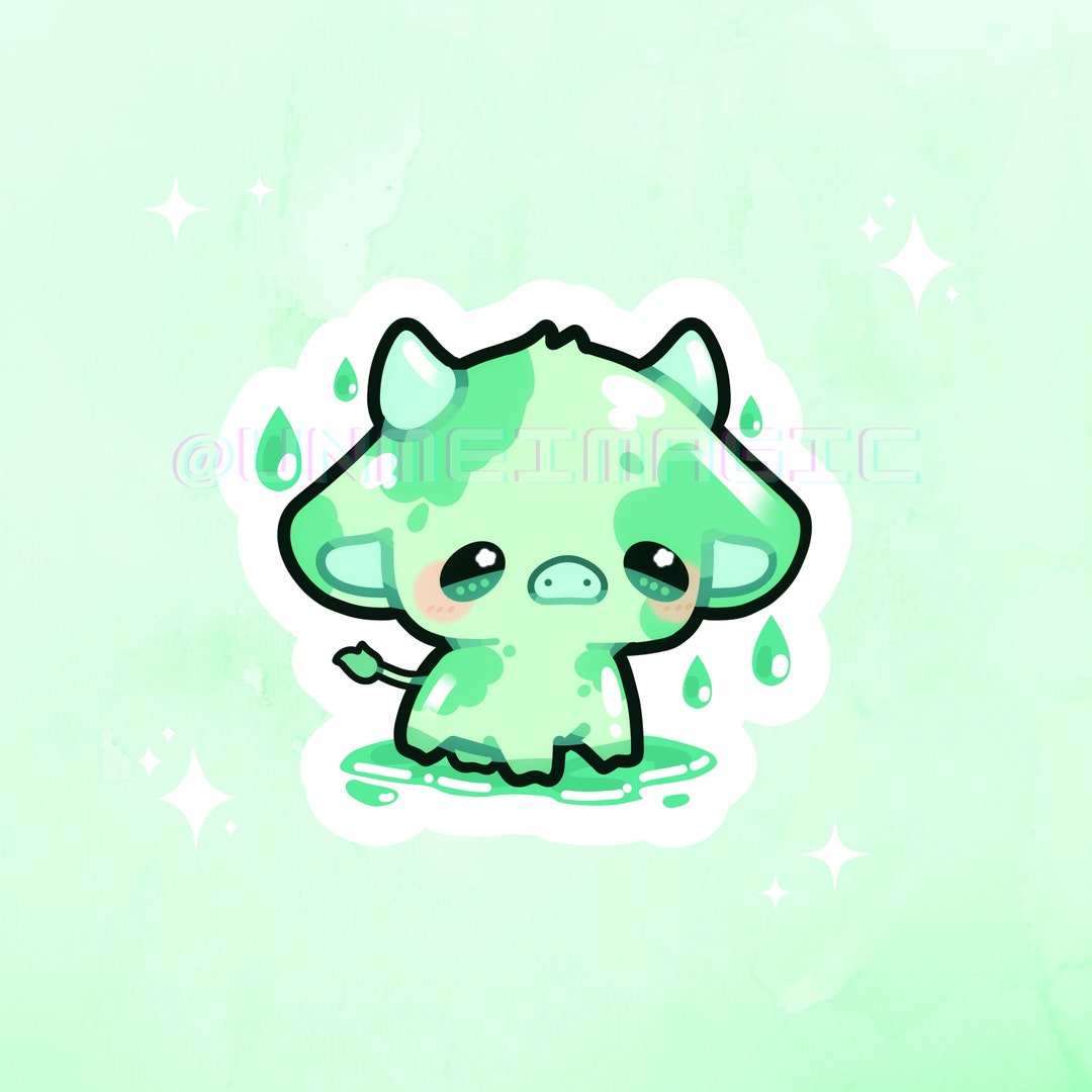 Kawaii Slime Cow Moo Moo Sticker | Kawaii Chibi Stickers | Cow Stickers ...