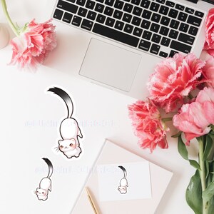 Chibi Cute White Stoat Sticker | Animal Stickers | Kawaii Weasel | Kiss ...