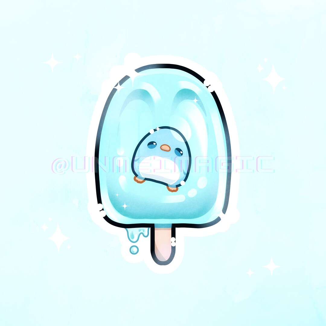 Chibi Cute Penguin Popsicle Sticker | Cute Chibi Stickers | Penguin ...