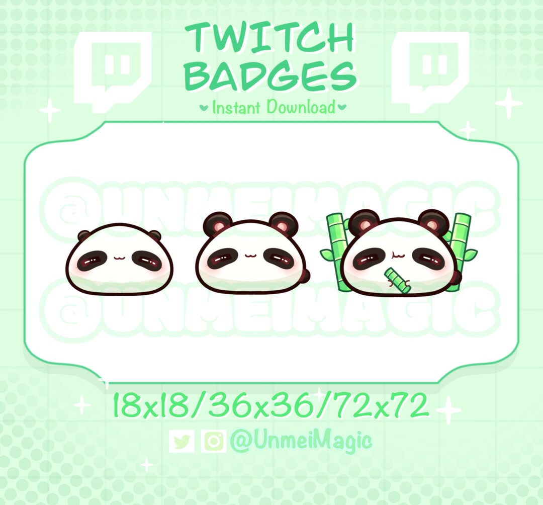 Chibi Dango Panda Twitch Badges | Bit & Sub Badges | Cute Streamer ...