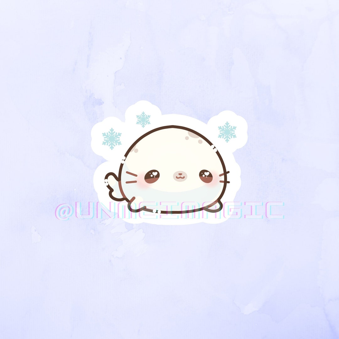 Chibi Cute Winter Seal Sticker Kawaii Cute Animals Seal Stickers Kiss ...