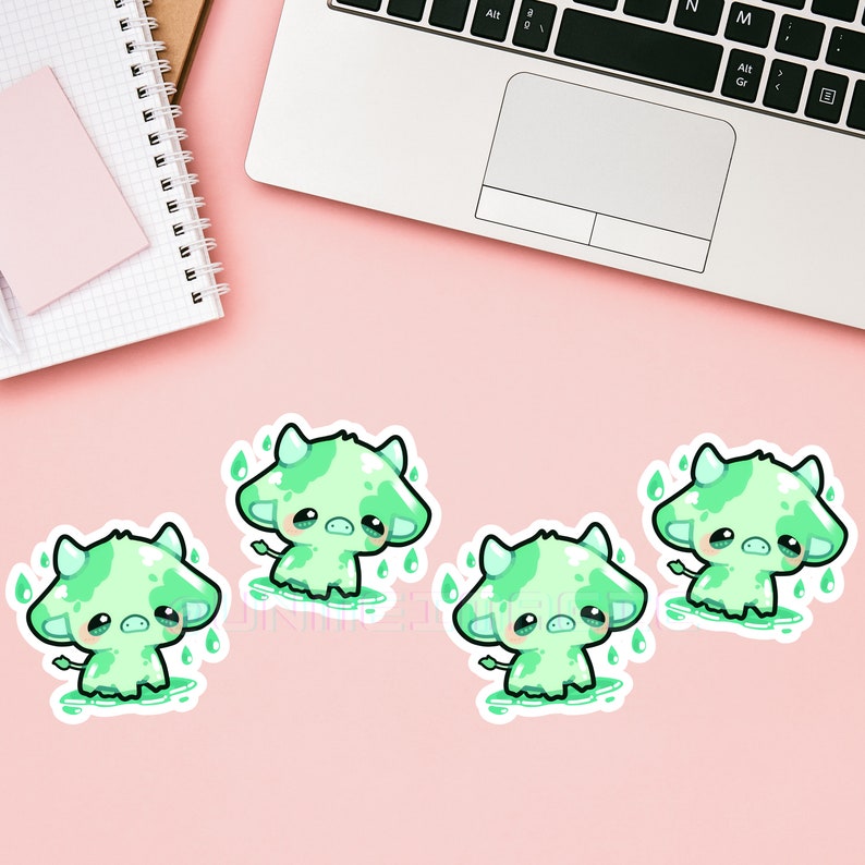 Kawaii Slime Cow Moo Moo Sticker | Kawaii Chibi Stickers | Cow Stickers ...