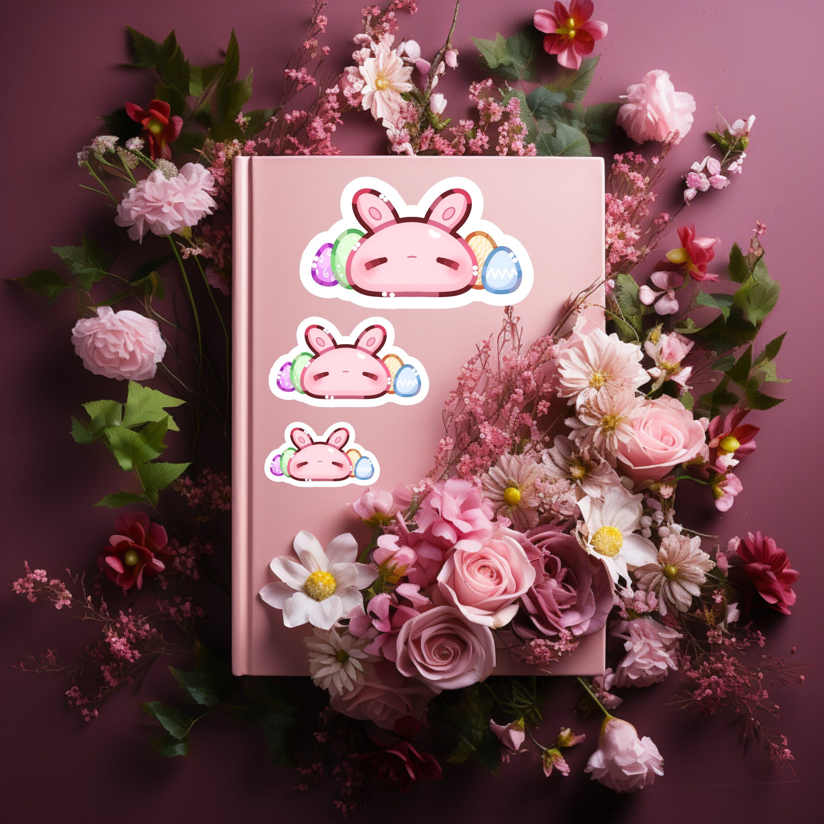 Easter Bunny Dango Chibi Sticker Kawaii Cute Animals Kiss Cut Stickers ...