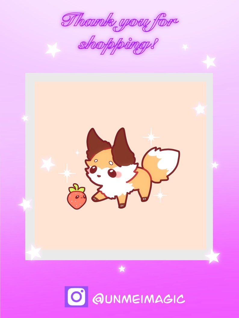 Cute Chibi Fox Kitty Art Print Digital Art Printable Kawaii Procreate ...