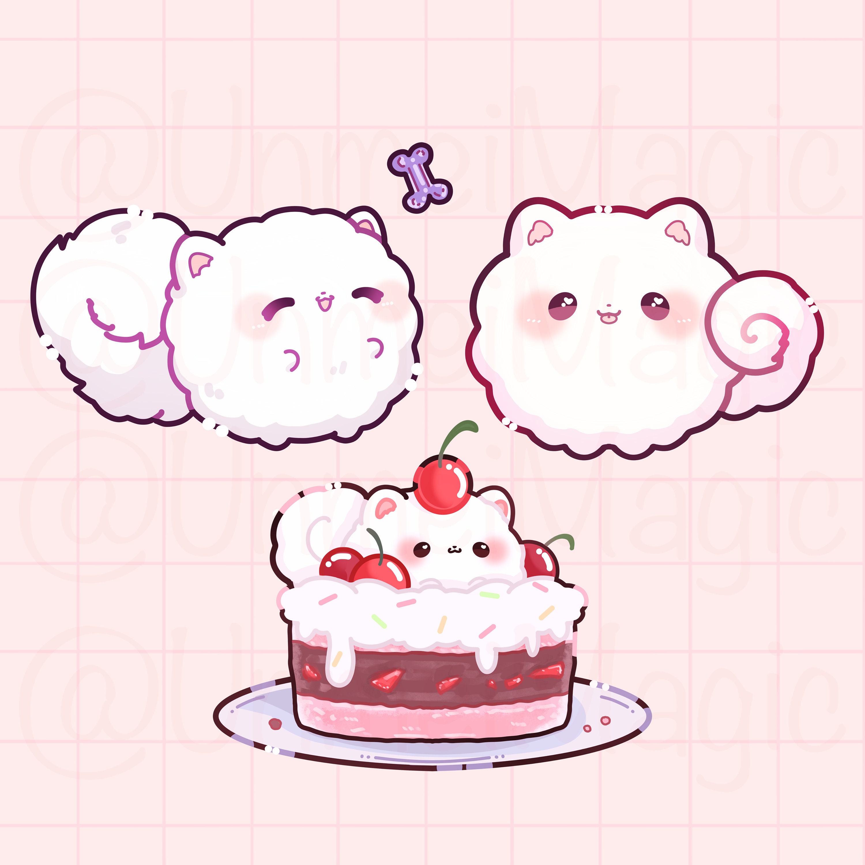 Chibi Digital Sticker Pack Pomeranian CLIP ART 3 PNGS commercial Use ...