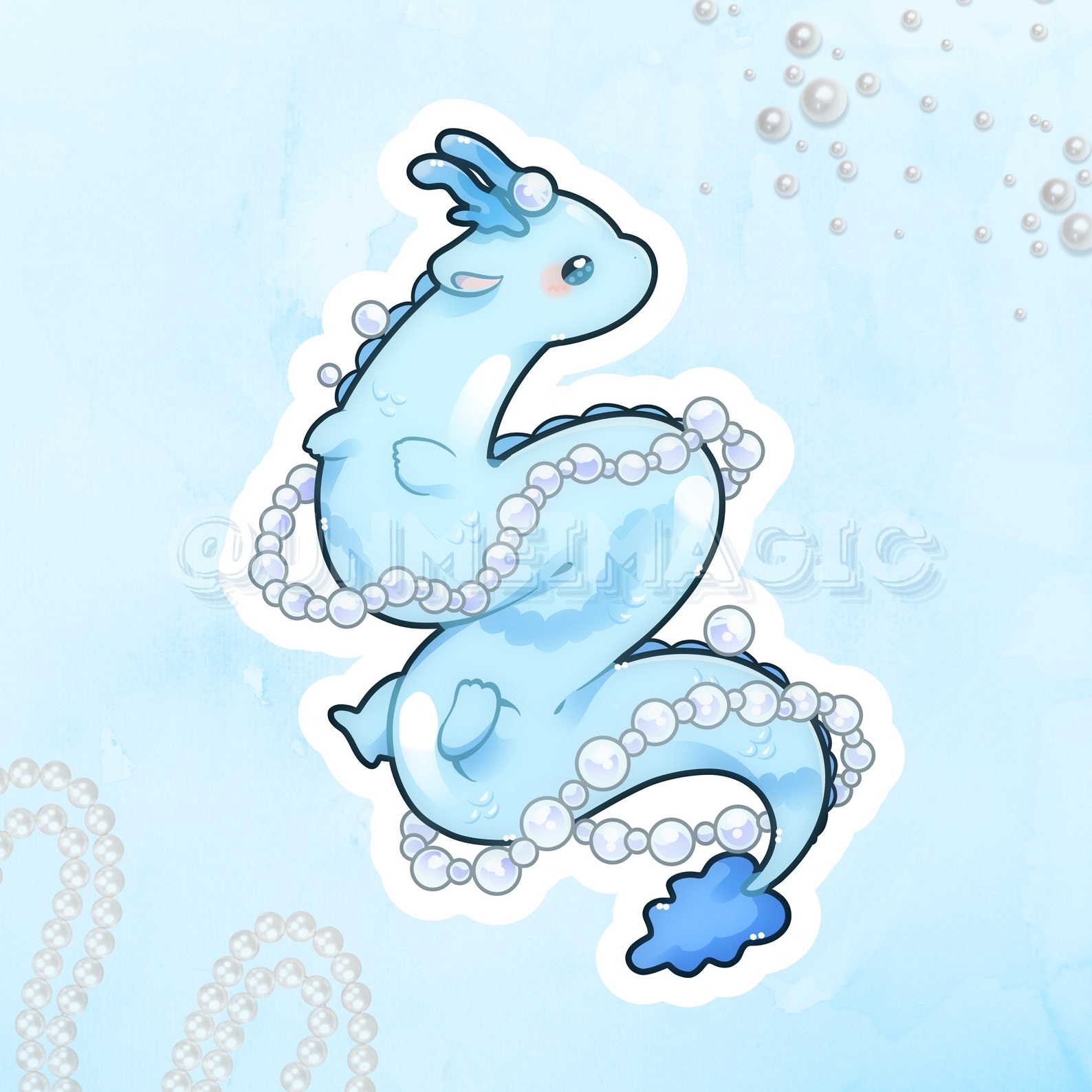 Cute Water Dragon Chibi Sticker | Animal Stickers | Kawaii Chibis ...