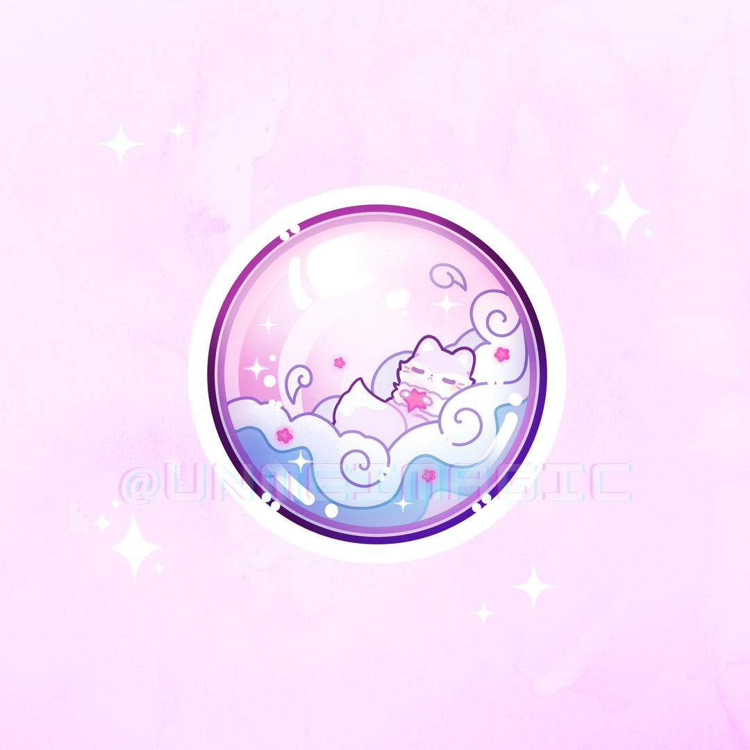 Marble Dreams Chibi Fox Sticker | Cute Chibi Cat Stickers | Kawaii ...