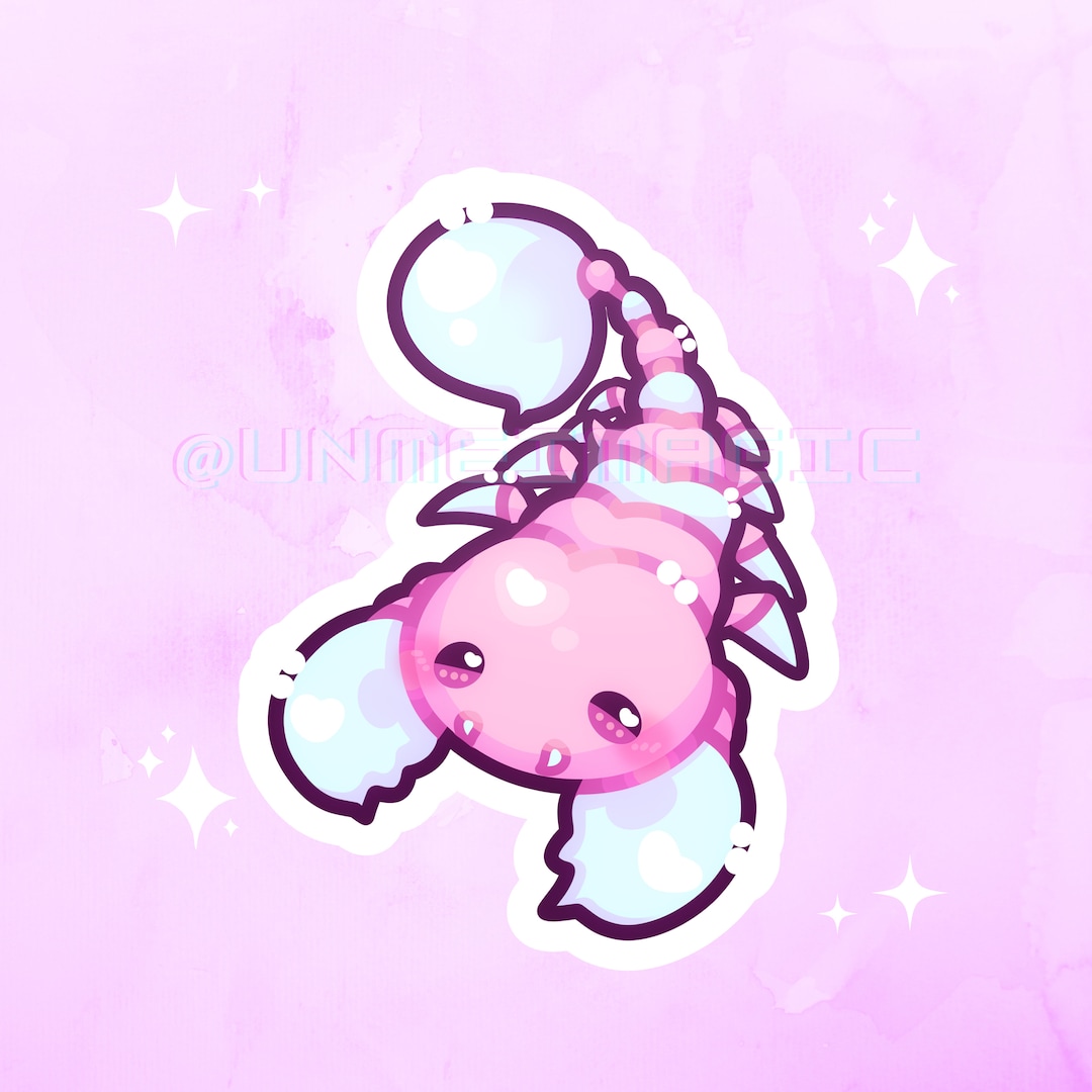 Kawaii Chibi Scorpion Sticker: Glossy Vinyl Zodiac Sign Scrapbook Arts ...