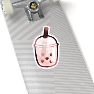Cute Pink Chibi Boba Sticker | Coquette Stickers | Kawaii Chibi | Kiss ...