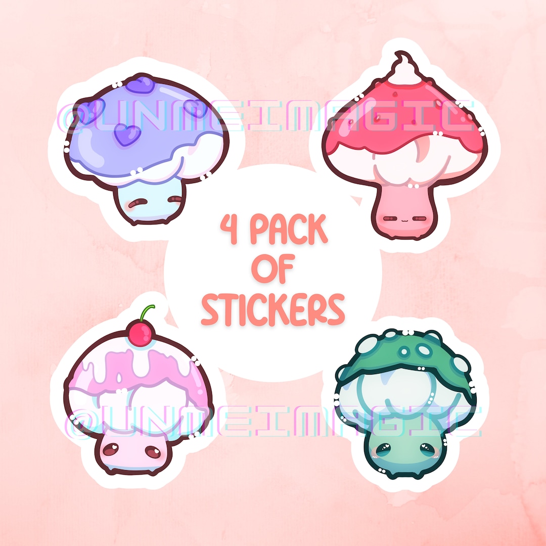 Cute Mushroom Chibi Sticker Bundle | Chibi Kawaii Animals | Cute Chibi ...
