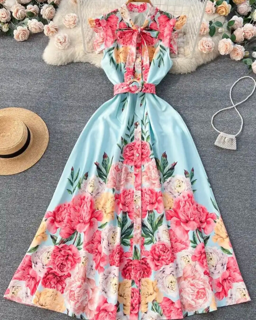 Italian Floral Printed Dress Cute Sicilian Dress Dolce Vita - Etsy