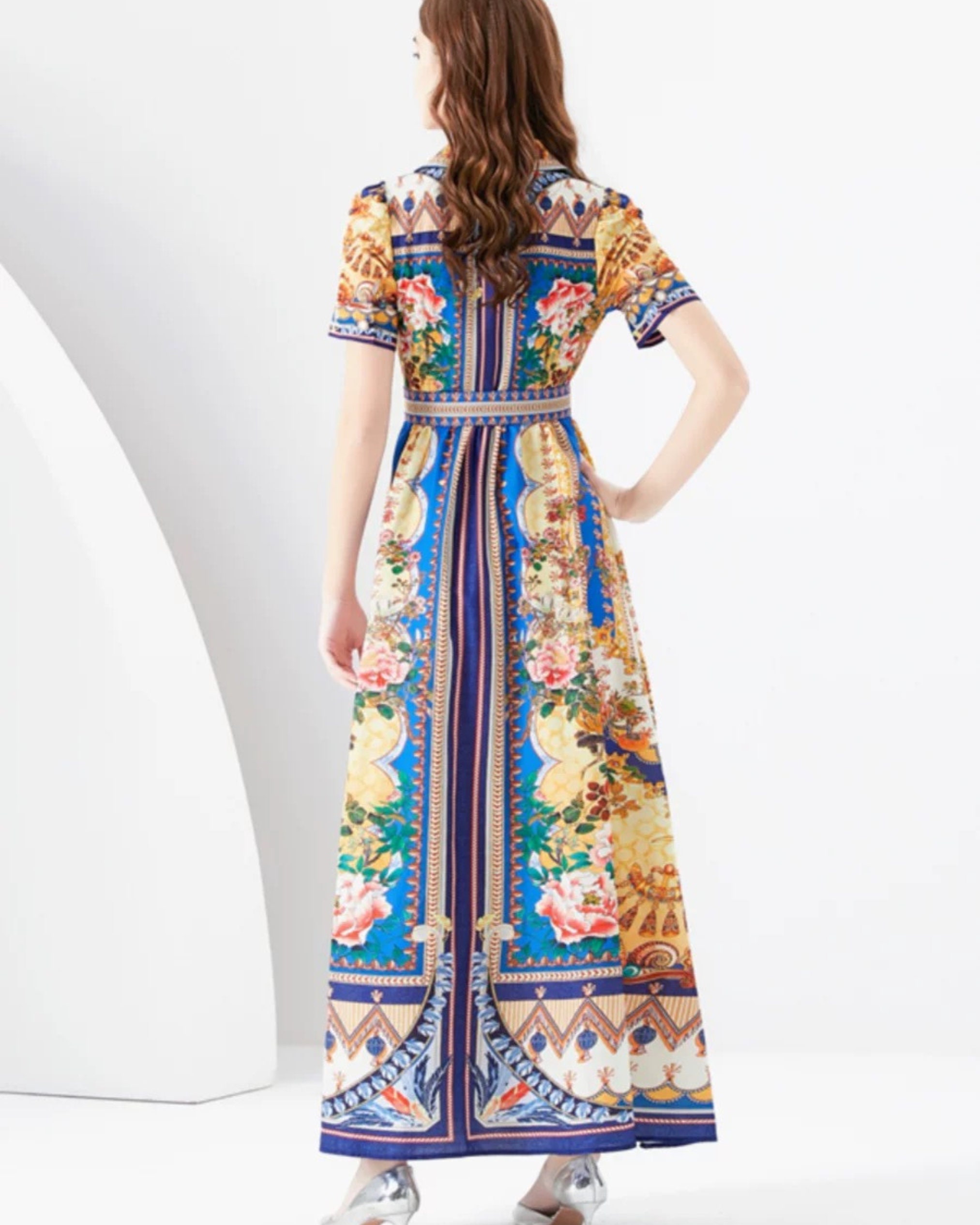 Cute Sicilian Dress, Mosaic Dress, Italian Summer Dress, Italian Print ...