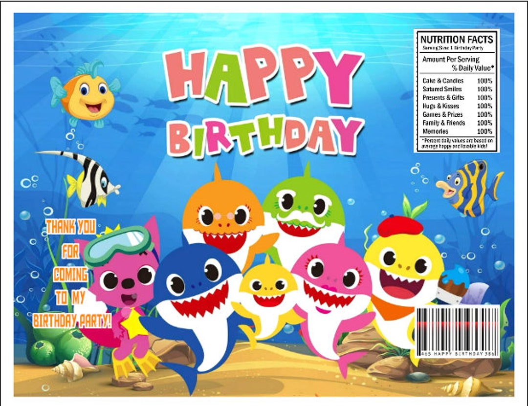 Shark Family Chip Bag Editable Svg. Png Template - Etsy Hong Kong