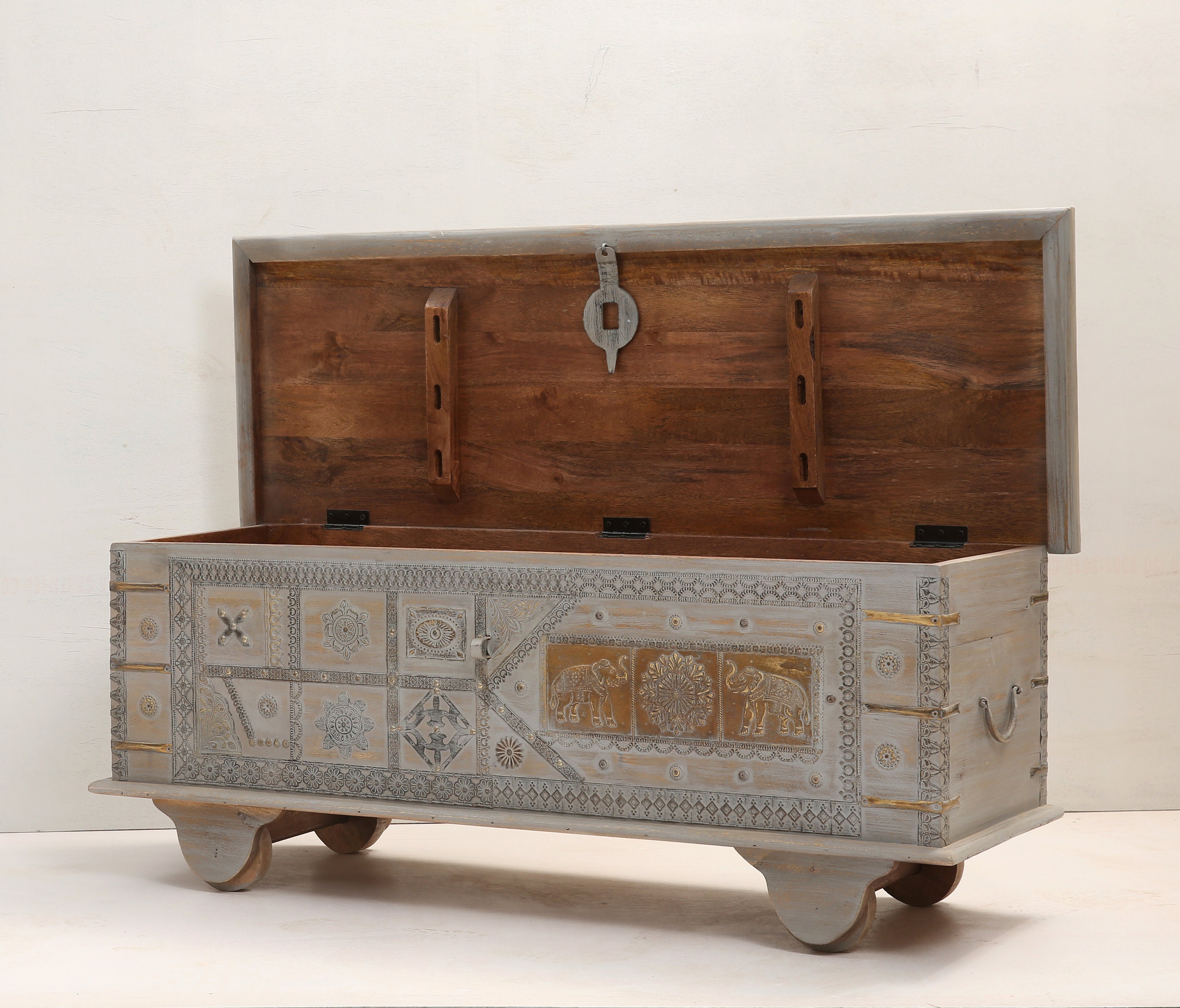 Reclaim Wood Chest Box Bukhara Trunk - Etsy
