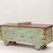 Rolling Storage Trunk With Brass Inlay and Blue-gold Mango Wood - Etsy