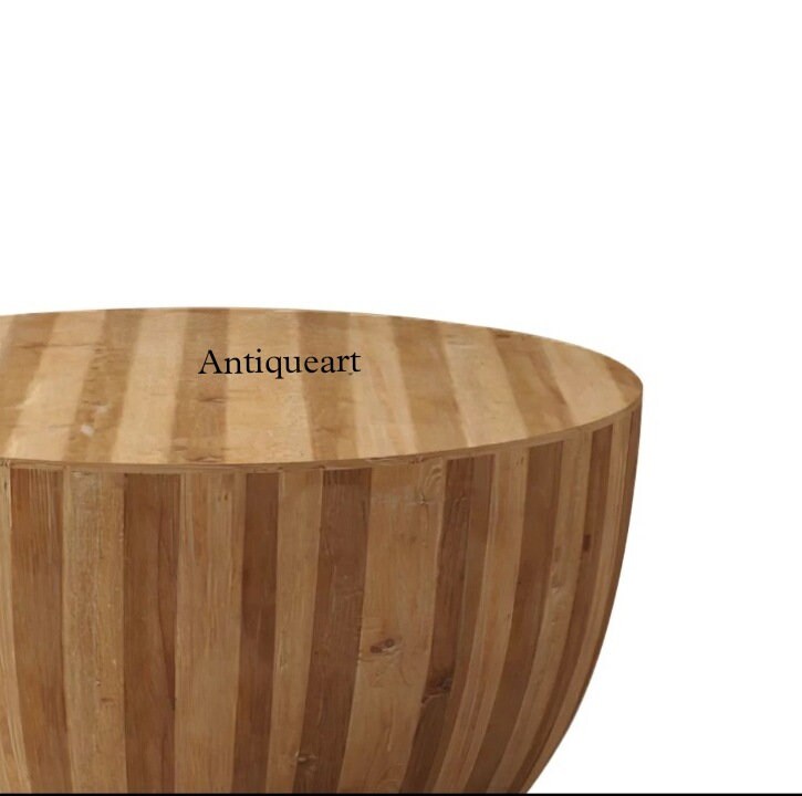 Wooden Drum Coffee Table - Etsy