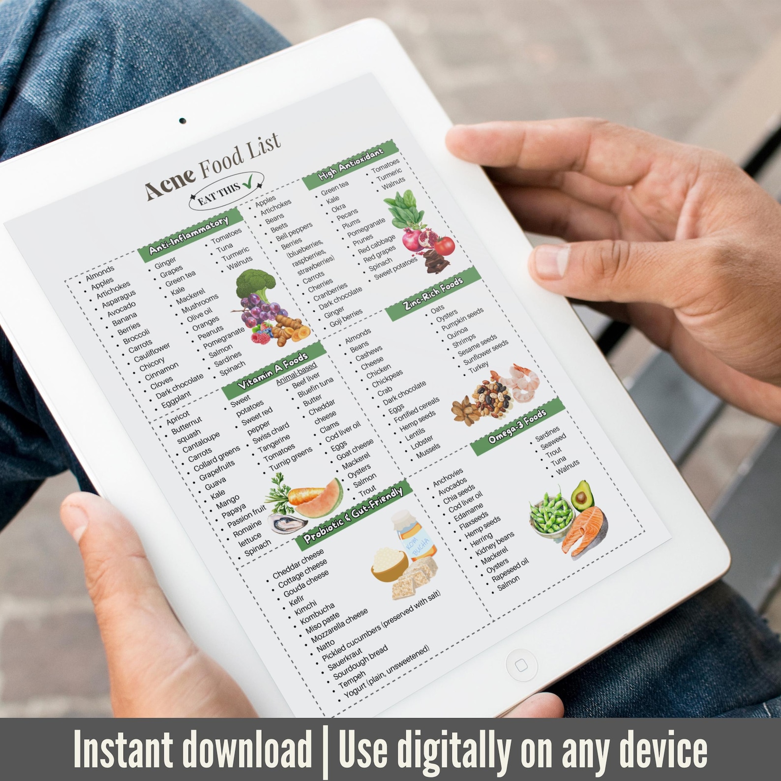 Acne Diet List Printable, Foods to Eat and Avoid for Acne-free Skin ...