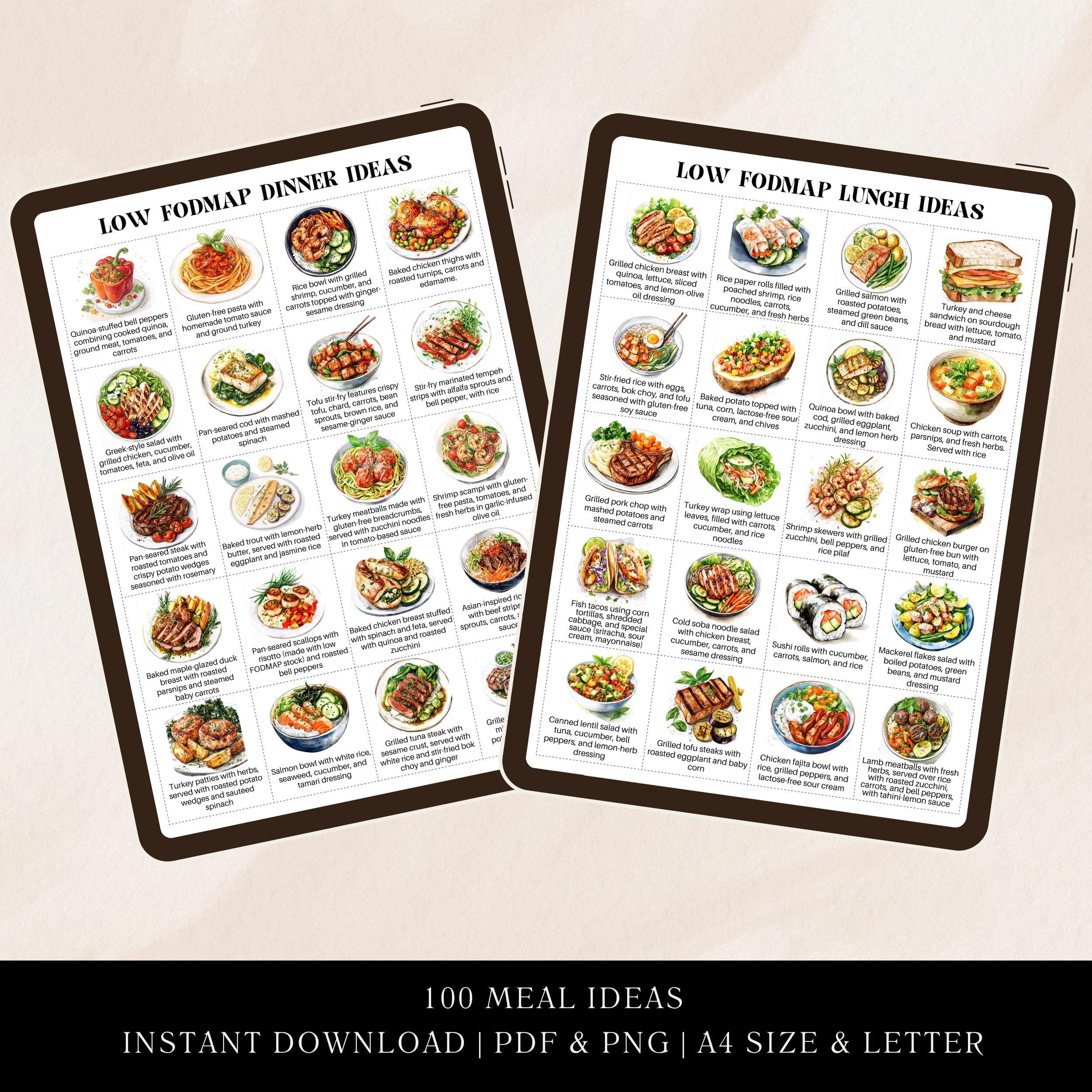 100 Low FODMAP Meal Ideas for FODMAP Meal Plan, Low FODMAP and Gluten ...