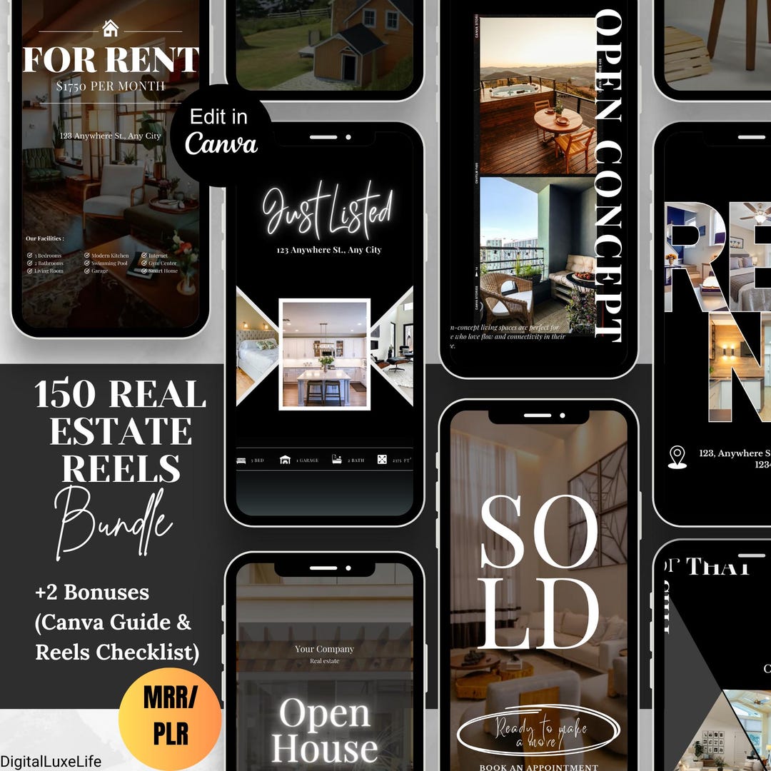 Real Estate Reel Templates Bundle With Master Resell Rights | Realtor ...
