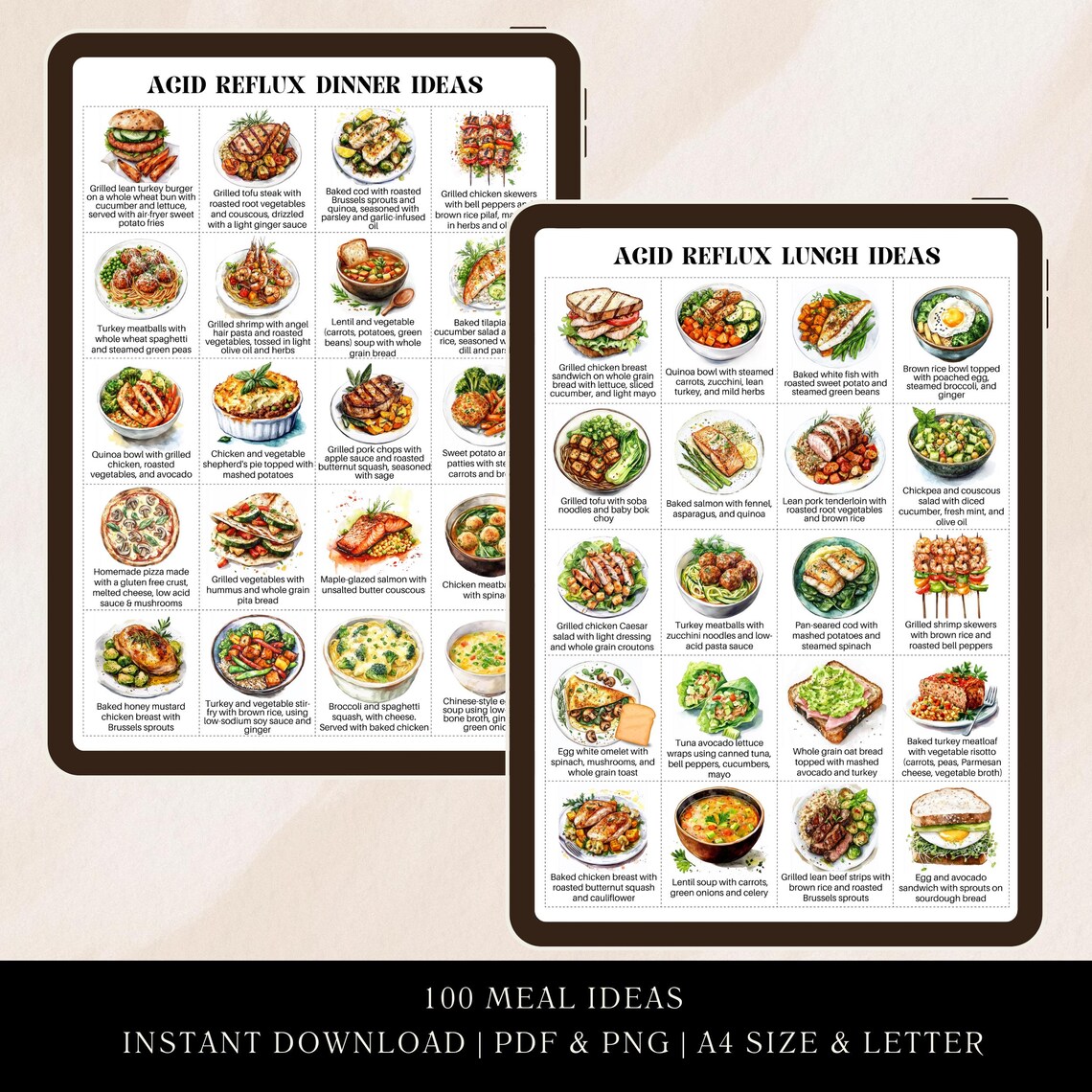 100 Acid Reflux Meal Ideas for Acid Reflux Food Guide Meal Plan, Acid ...