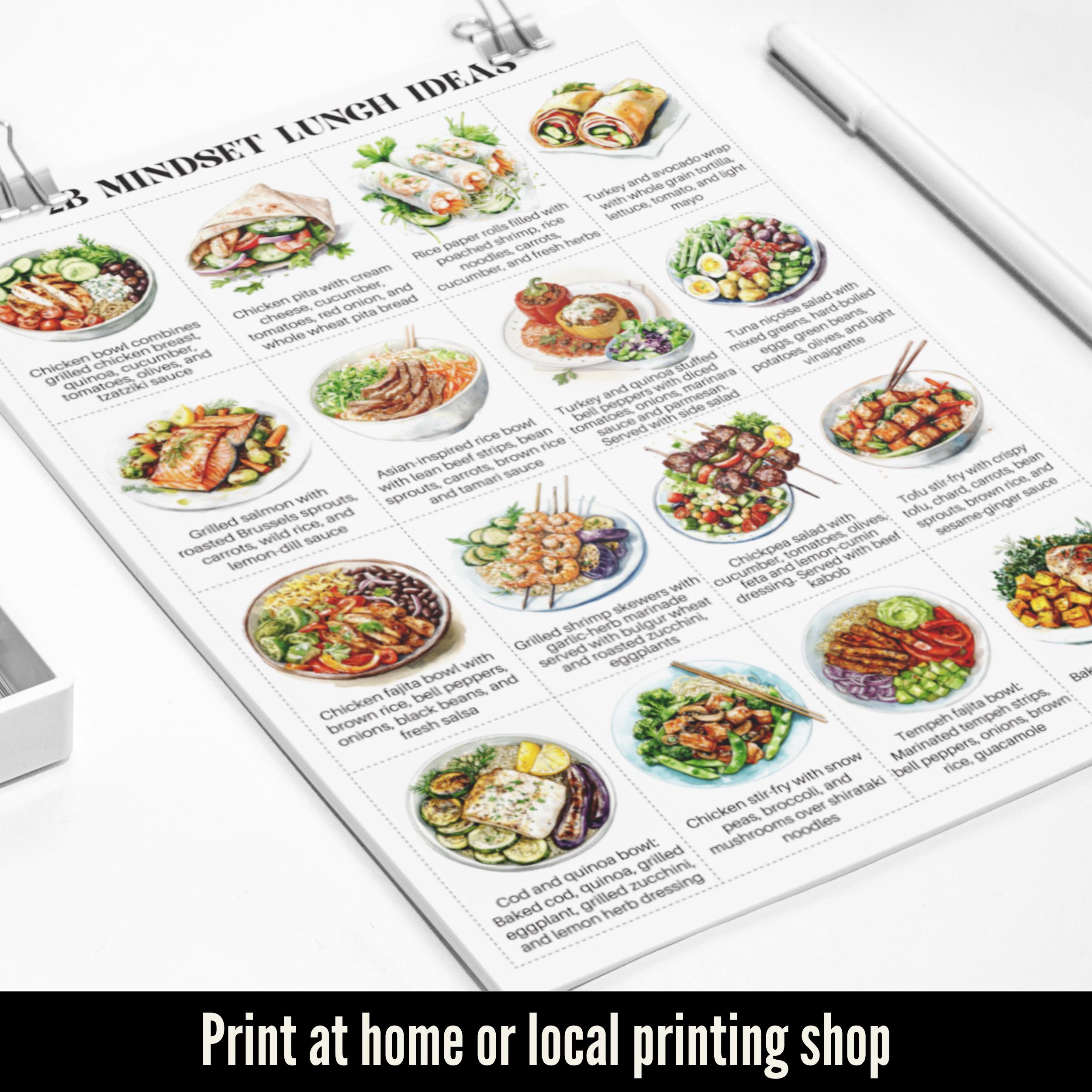 2B Mindset Printable Meal Ideas for 2B Mindset Meal Plan, Bodi Weight ...