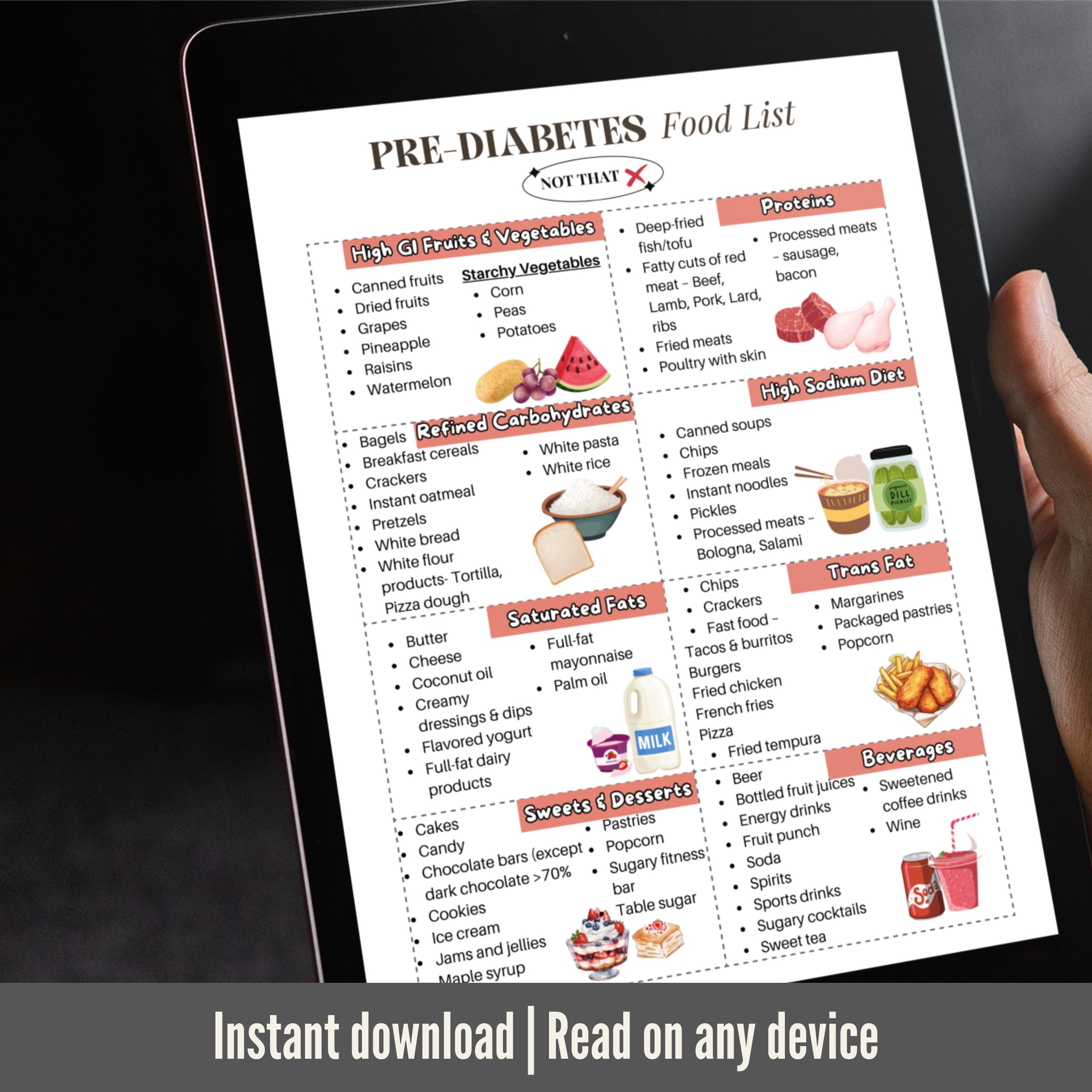 Pre Diabetes Diet PDF, Pre Diabetic Food List, Pre Diabetic Food Guide ...