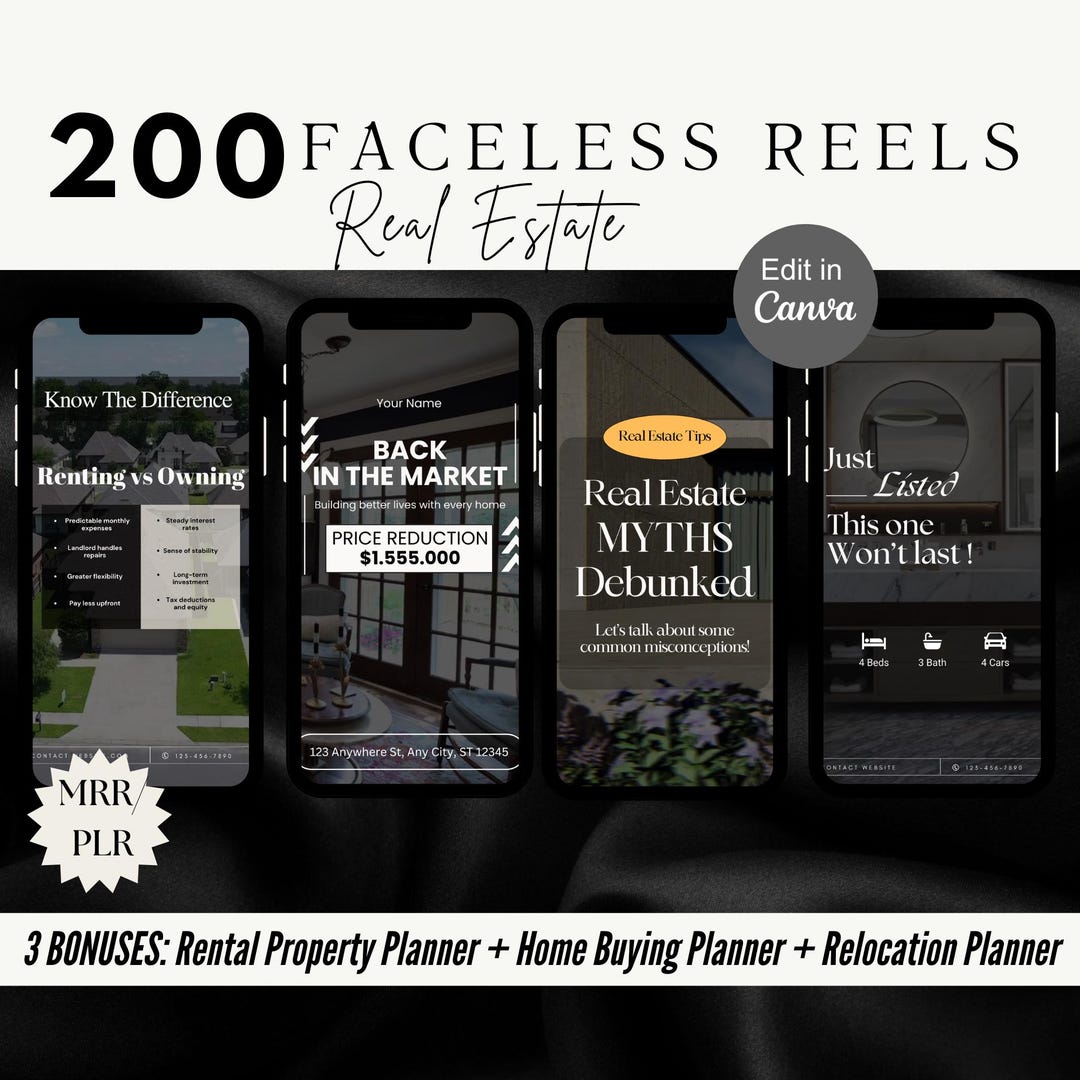 Real Estate Reels With Hooks Master Resell Rights, Realtor Reels for ...