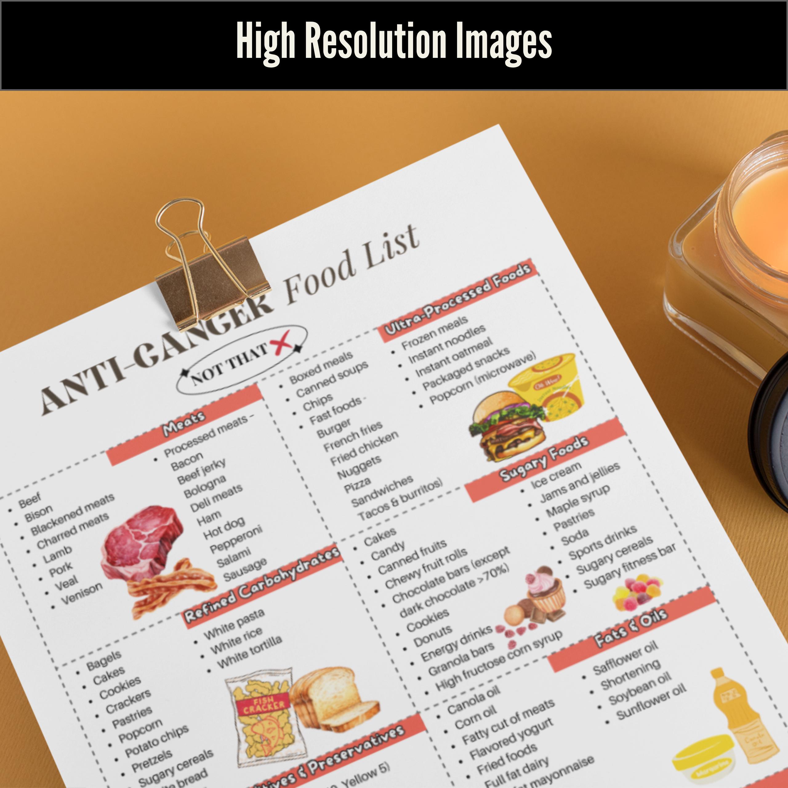 Anti-cancer Food Guide, Printable Anti-cancer Nutrition Chart, Cancer ...
