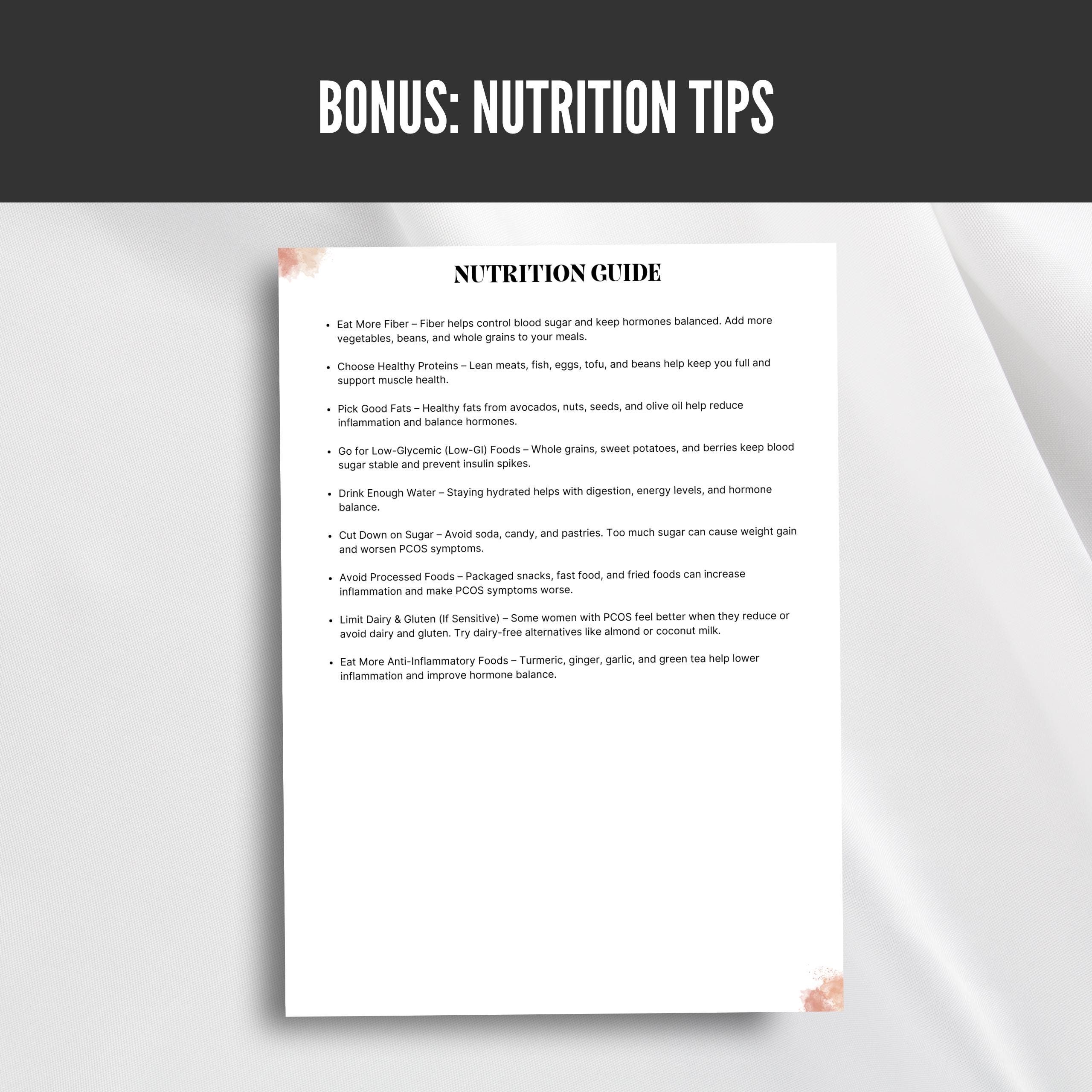 PCOS Printable Food List for Hormone Balance Management and Fertility ...