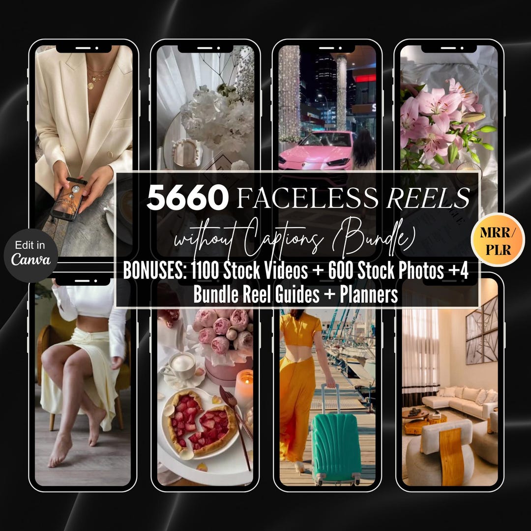 Luxury Faceless Reels MRR Bundle , Faceless Videos for Reels PLR ...