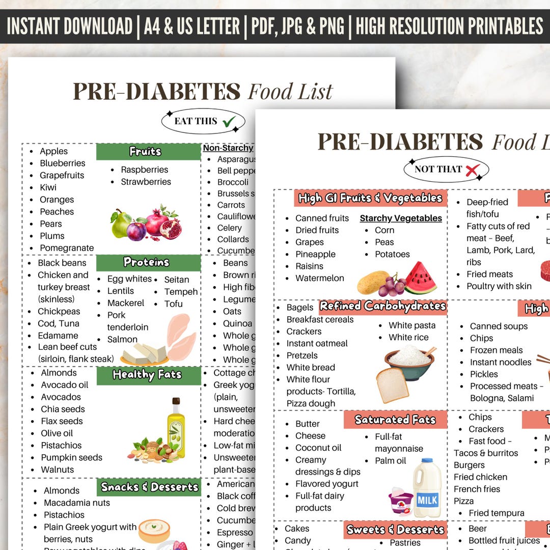 Pre Diabetes Diet PDF, Pre Diabetic Food List, Pre Diabetic Food Guide ...