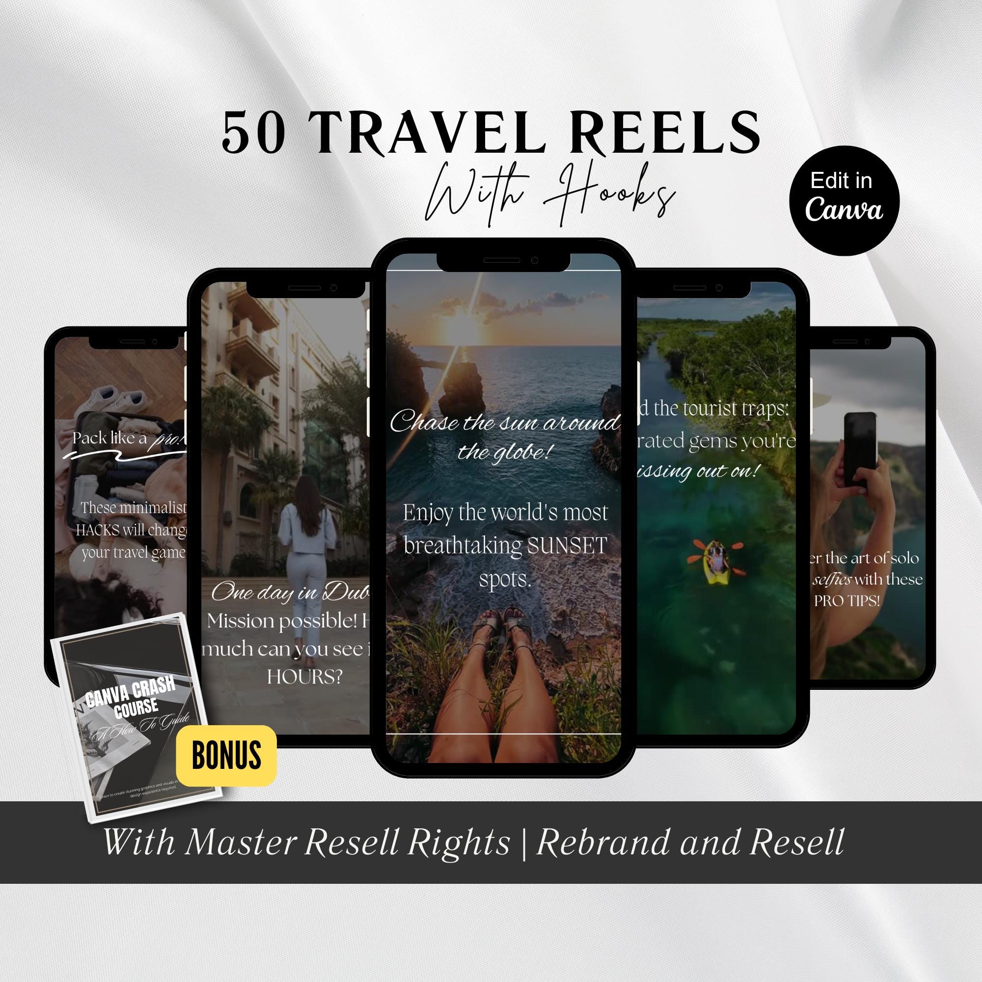 Travel Reels With Hooks With Master Resell Rights, Faceless Travel Reel ...