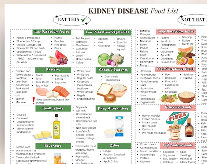 Stage 4 Kidney Disease Food List, Kidney Friendly Food List, Kidney ...