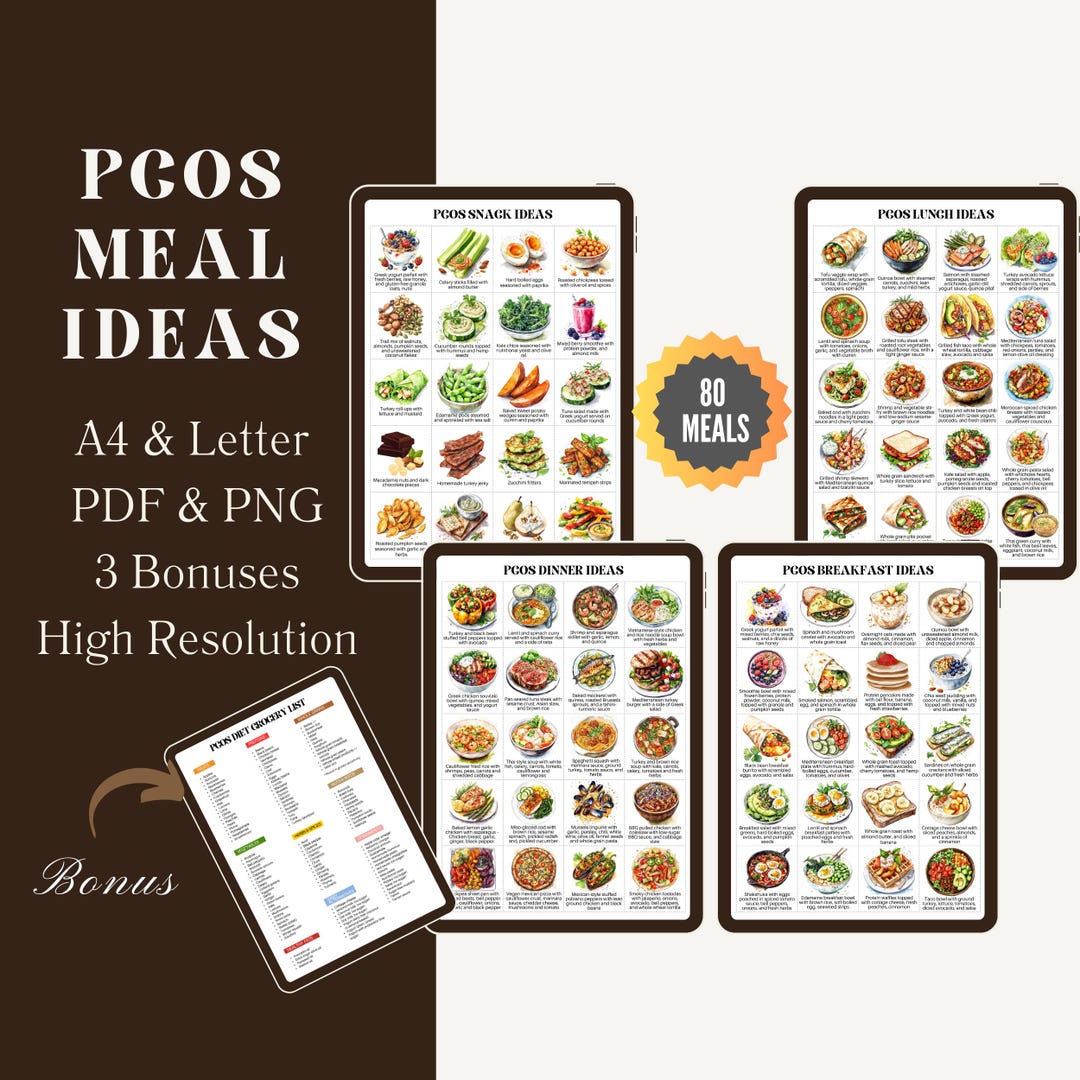 80 PCOS Meal Ideas for Polycystic Ovary Syndrome Meal Plan, PCOS ...