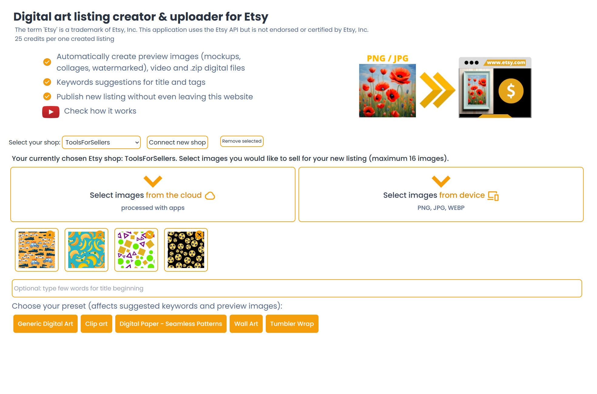 V45.org 1000 Credits Pack for Digital Art Listing Creator, Background ...