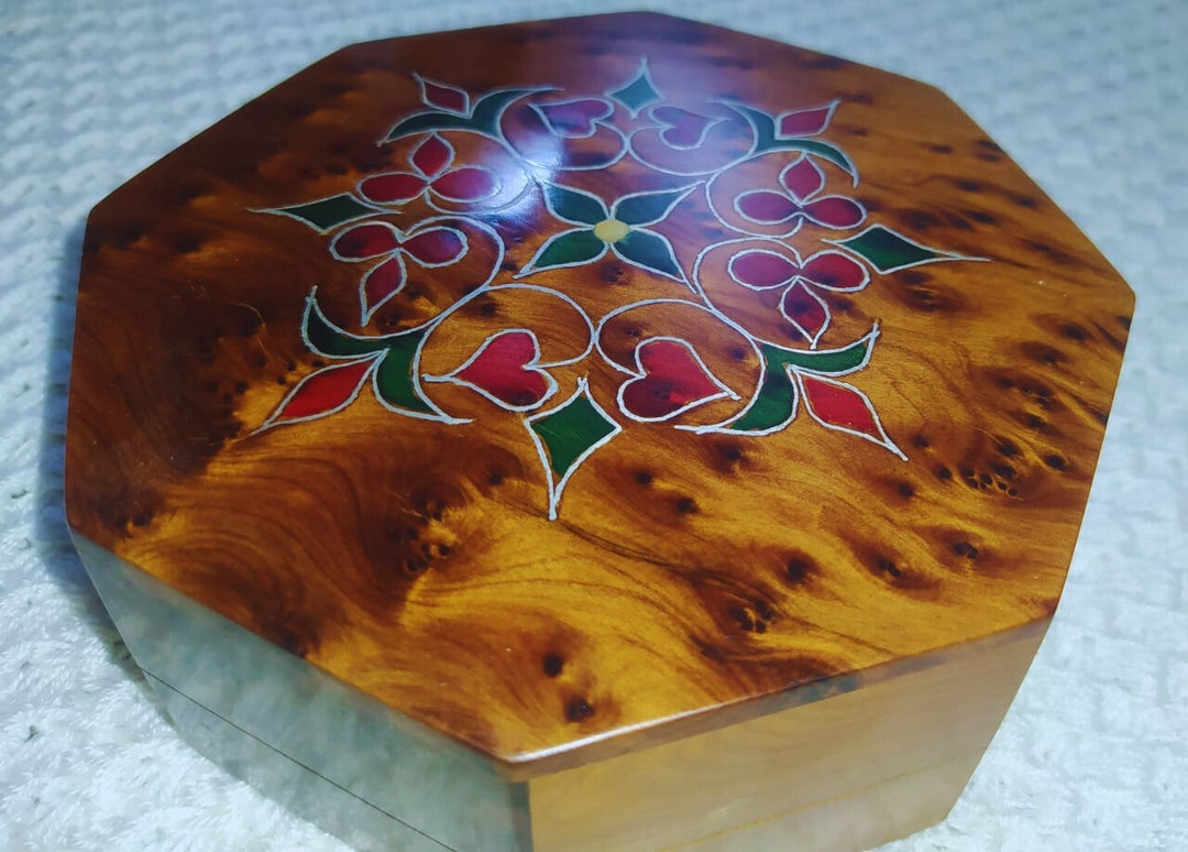 Moroccan Inspired Octagonal Wooden Box Exquisite Decor and Storage ...