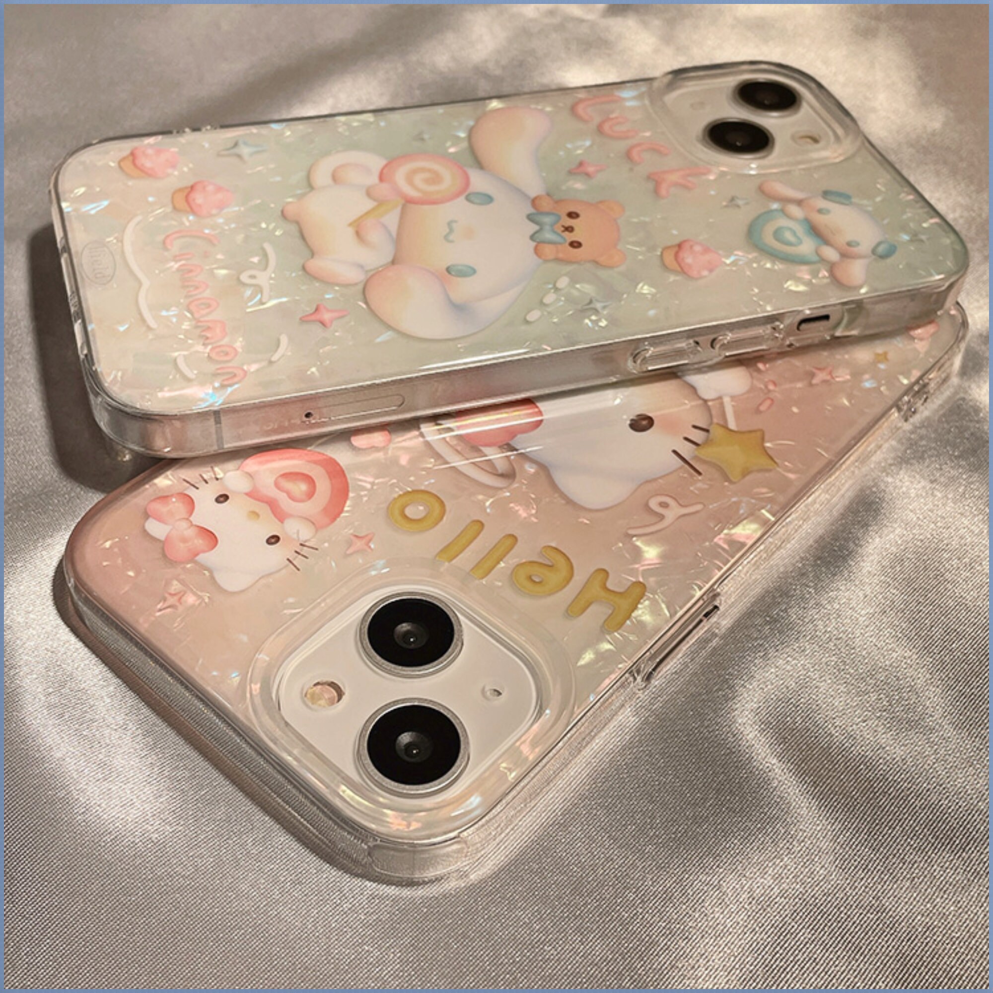 Kawaii Cute Cartoon Couple Cinnamon Baby Pink Dog Cat Pattern - Etsy