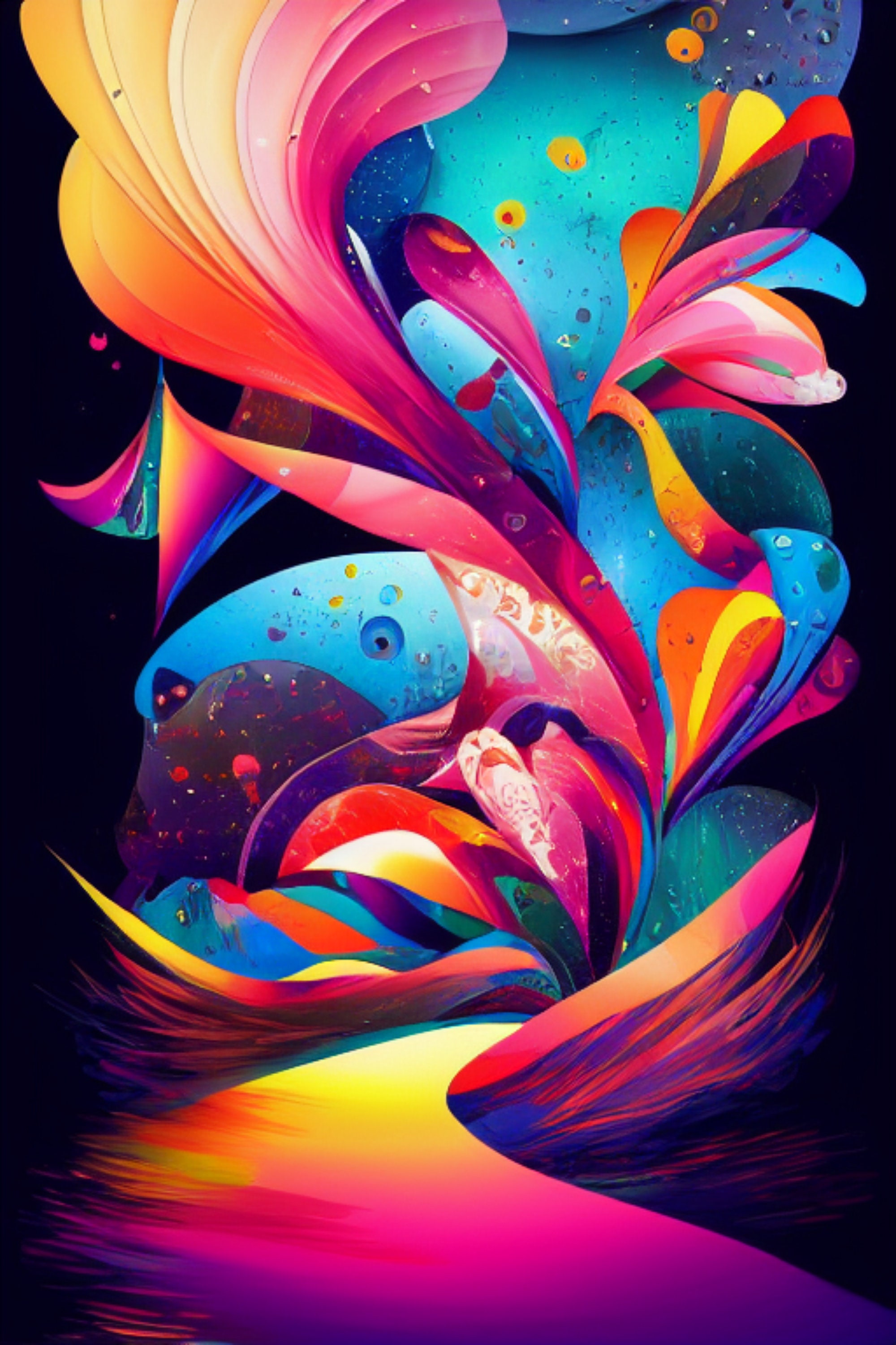 Abstract Art, Generated Art, A.I, Colorful - Etsy