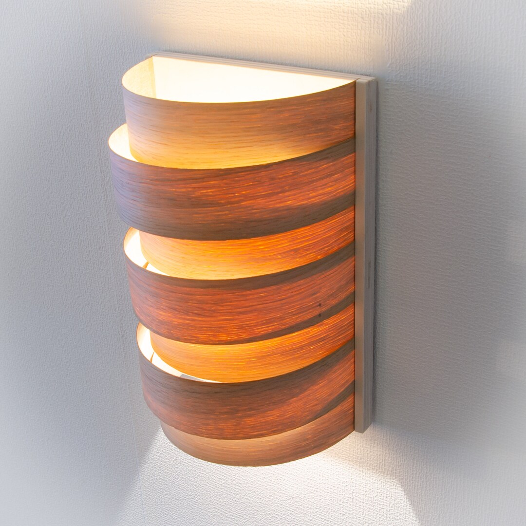 Oak Veneer Led Wall Lamp - Wall Mounted Wood Veneer Sconce Lamp - Wall ...