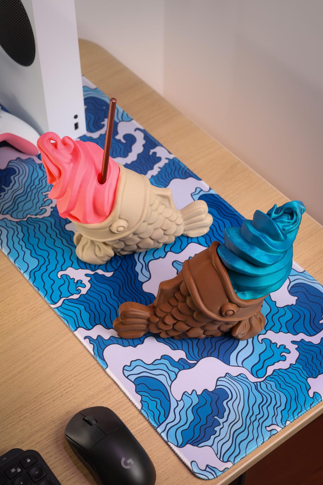 Taiyaki Ice Cream Storage Box - Cute Fish-shaped Desk Organizer ...