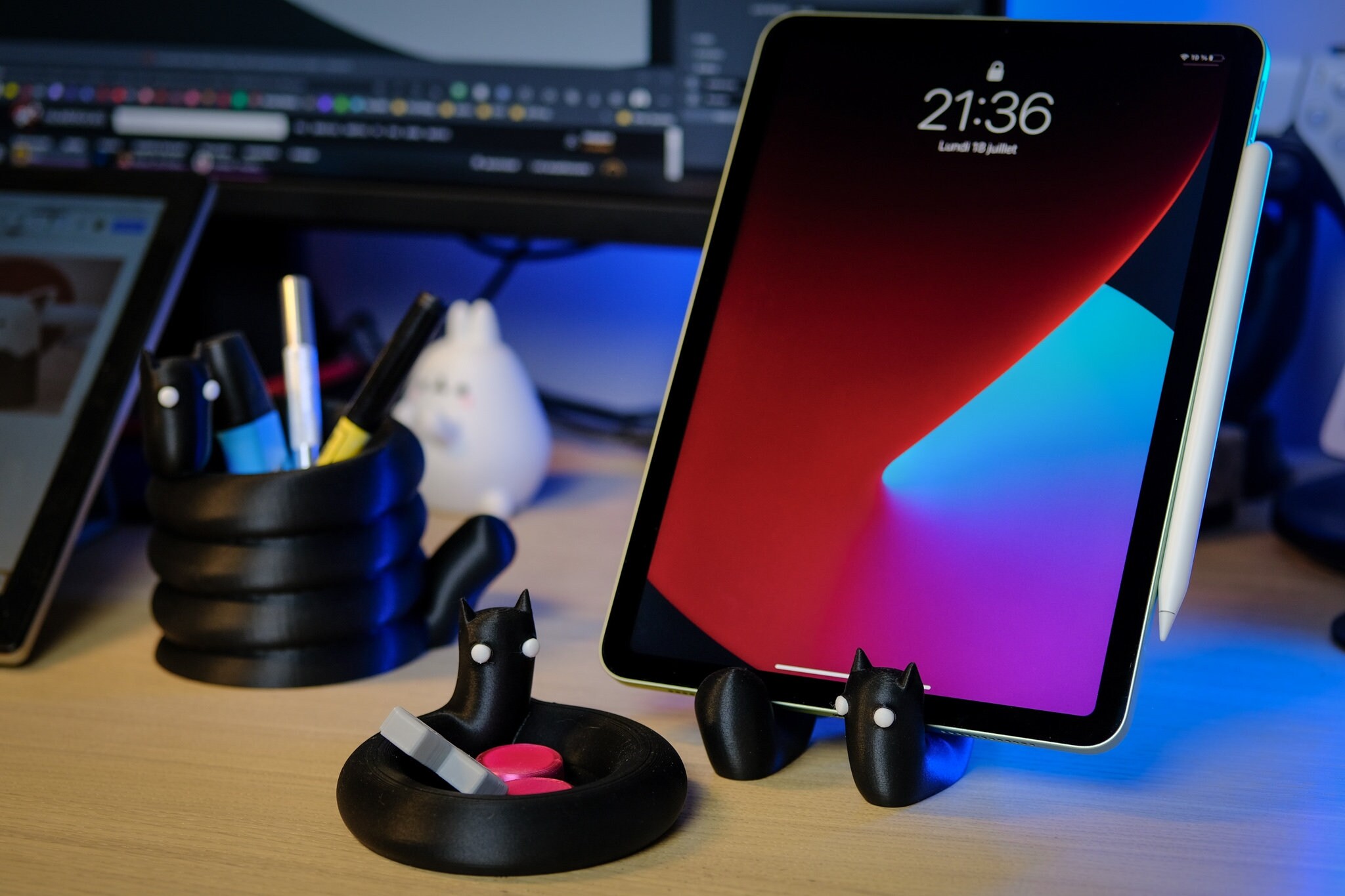 Halloween Desk Organization Goth Cats Tablet Holder Smartphone - Etsy