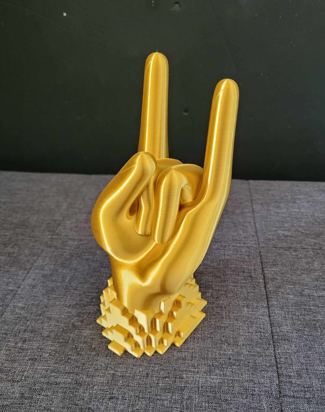 Rock Hand Video Game Controller Stand 3D Printed Dock Metal Rocker ...