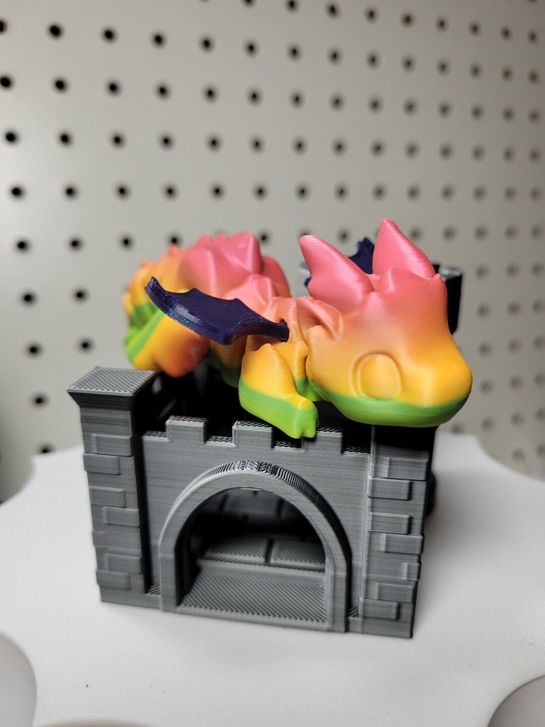 Fidget Flexi Dragon and Castle Pen Holder – Fantasy Desk Organizer Gift ...